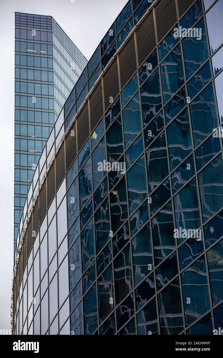 Fragment of modern building. Beautiful composition of straight and ...