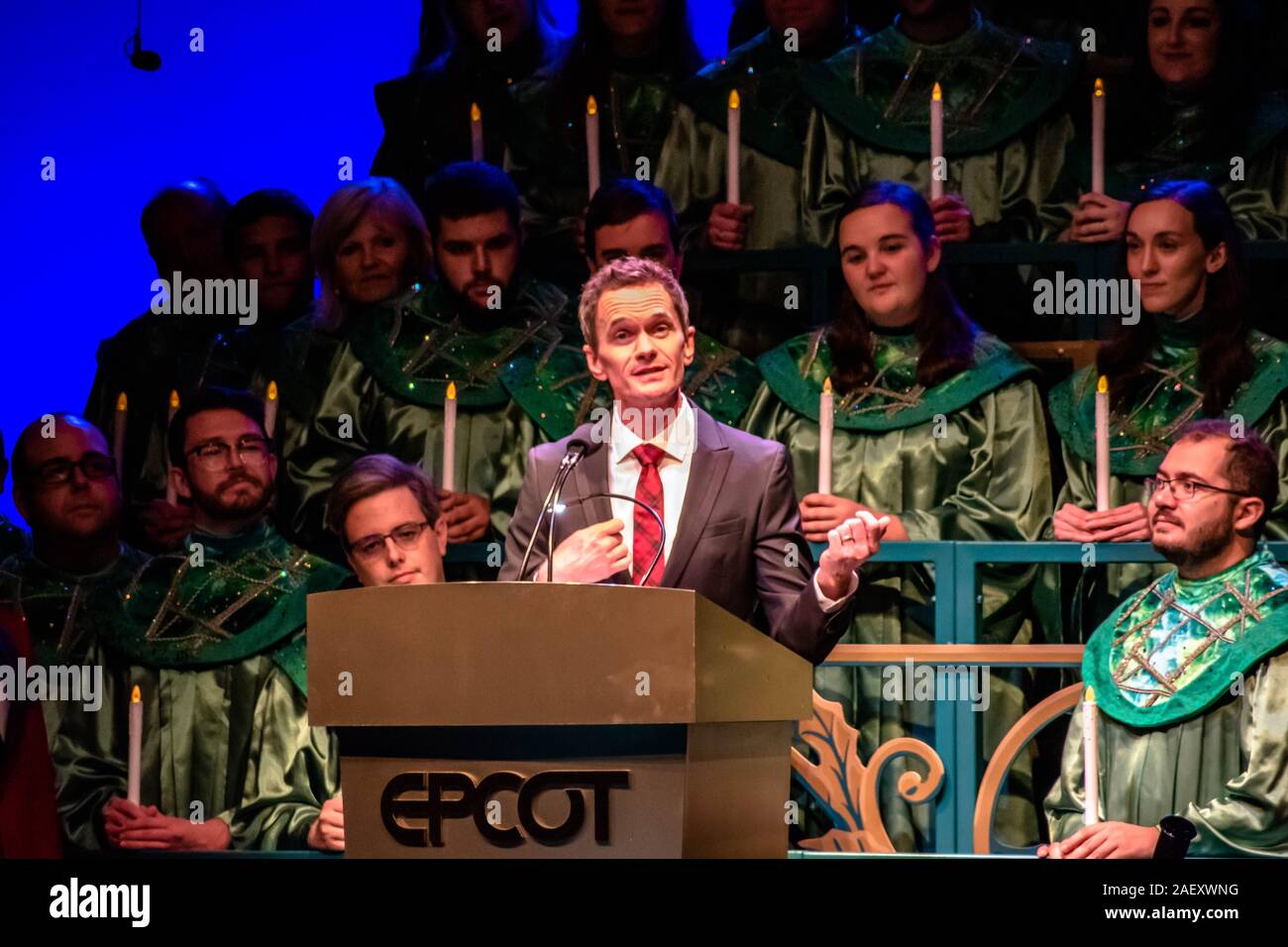 Orlando, Florida. December 03, 2019. Neil Patrick Harris telling the ...