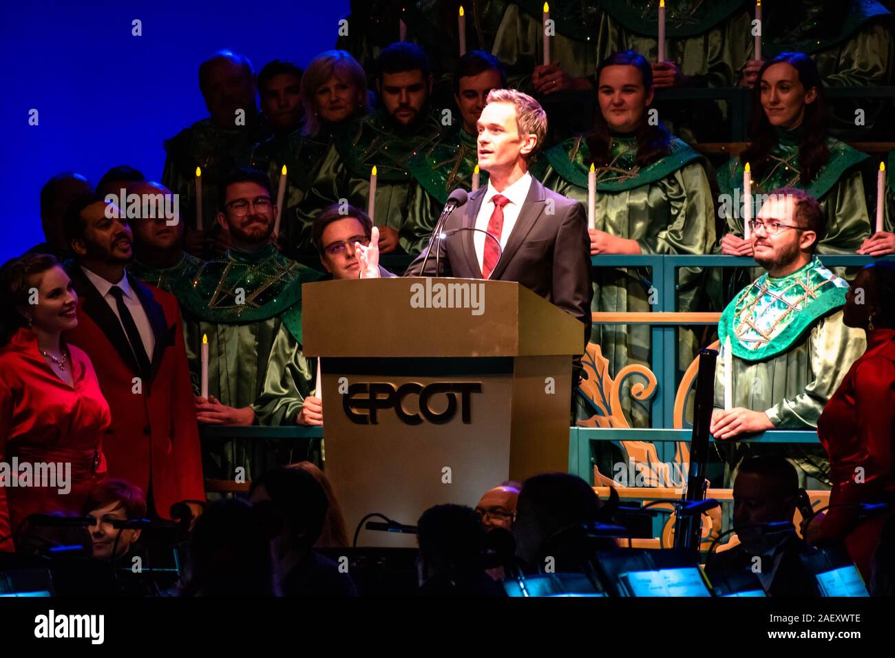 Orlando, Florida. December 03, 2019. Neil Patrick Harris telling the ...