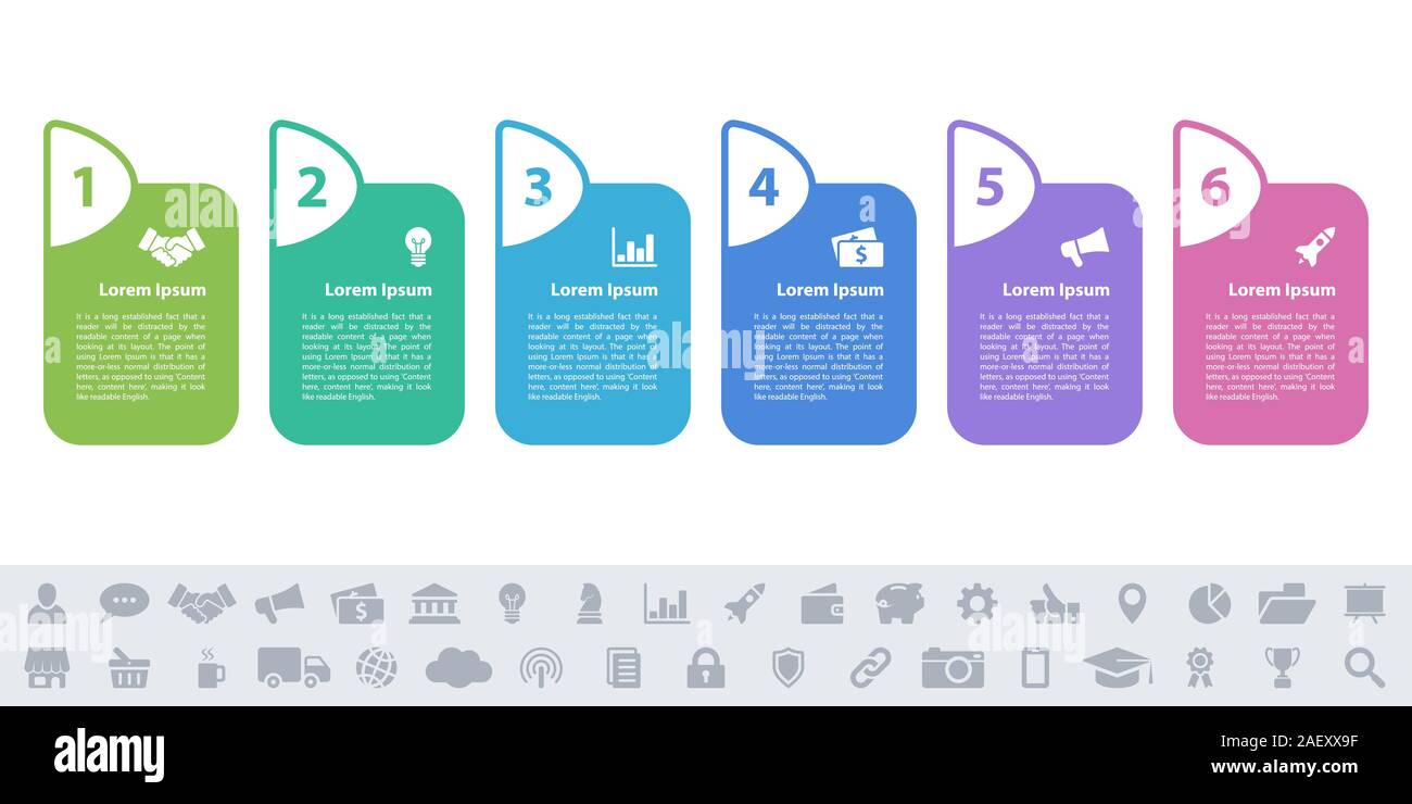 Infographic design business concept vector illustration with 6 steps or ...