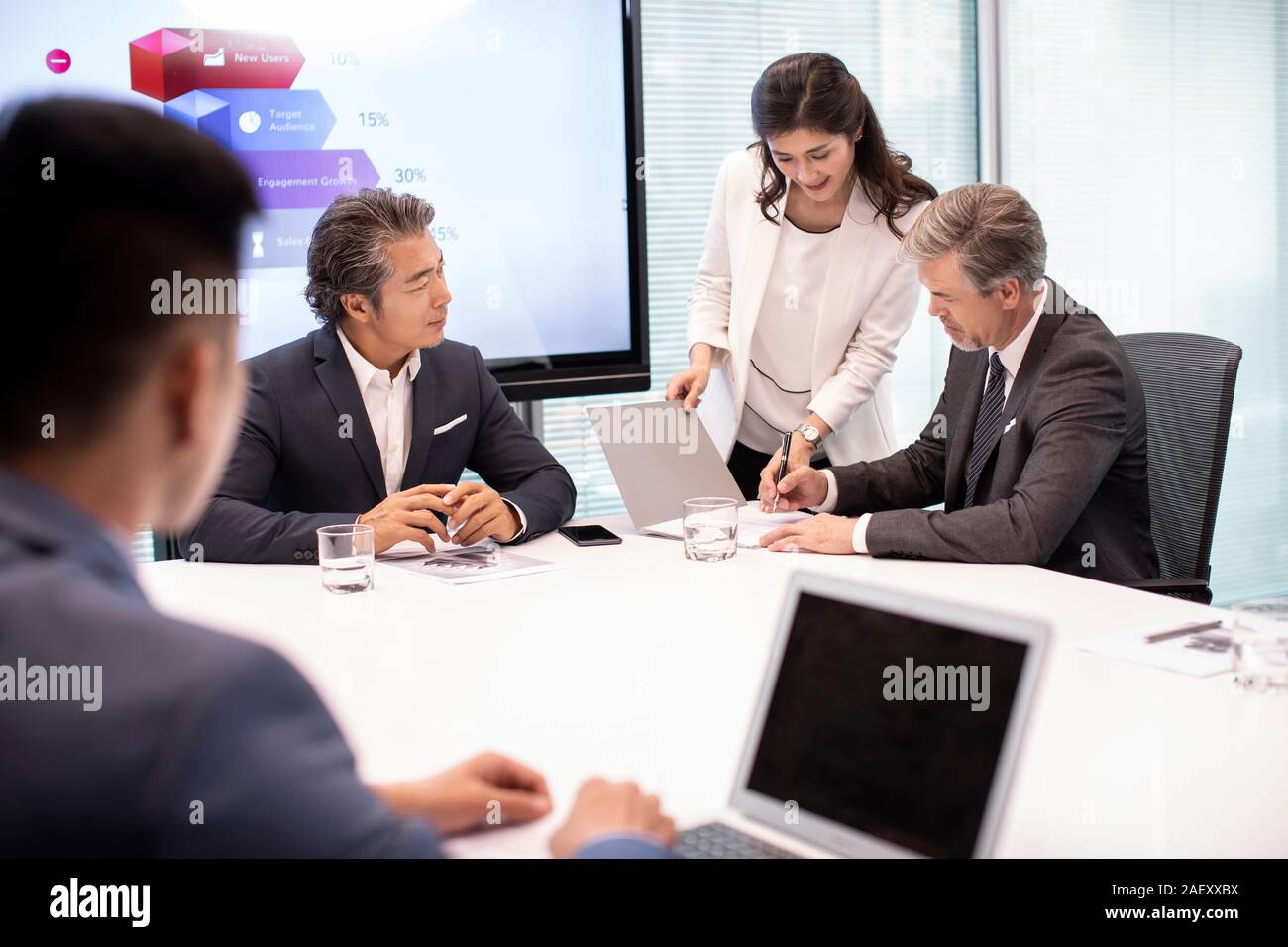 Business people signing contract in conference room Stock Photo - Alamy