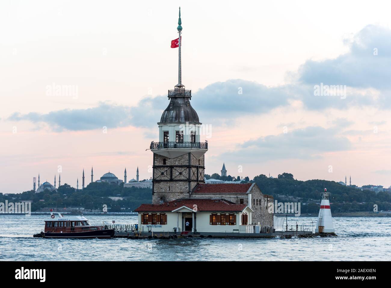 The Maiden's Tower under the sunset, also known as Leander's Tower ...