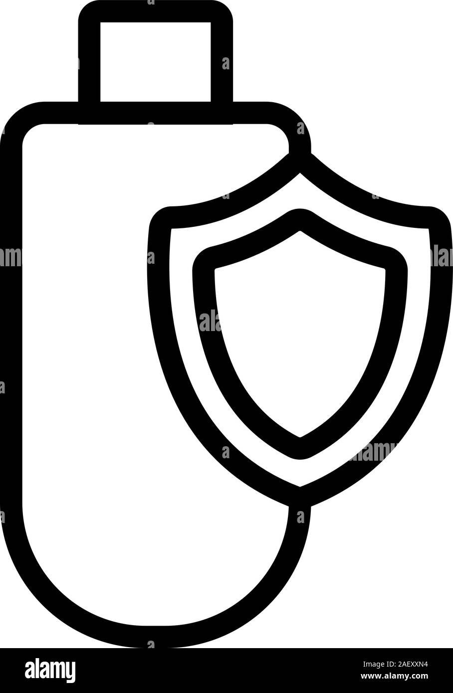 Protect the information media icon vector. Isolated contour symbol ...