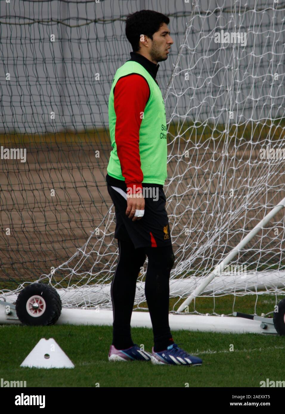 Liverpool, Uk Footballer Luis suarez training at Liverpool Melwood ...