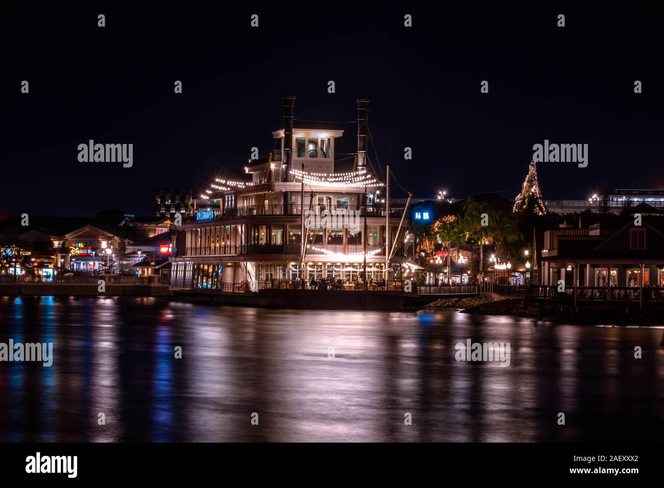 Orlando, Florida. November 29, 2019. Paddlefish restaurant in Lake ...