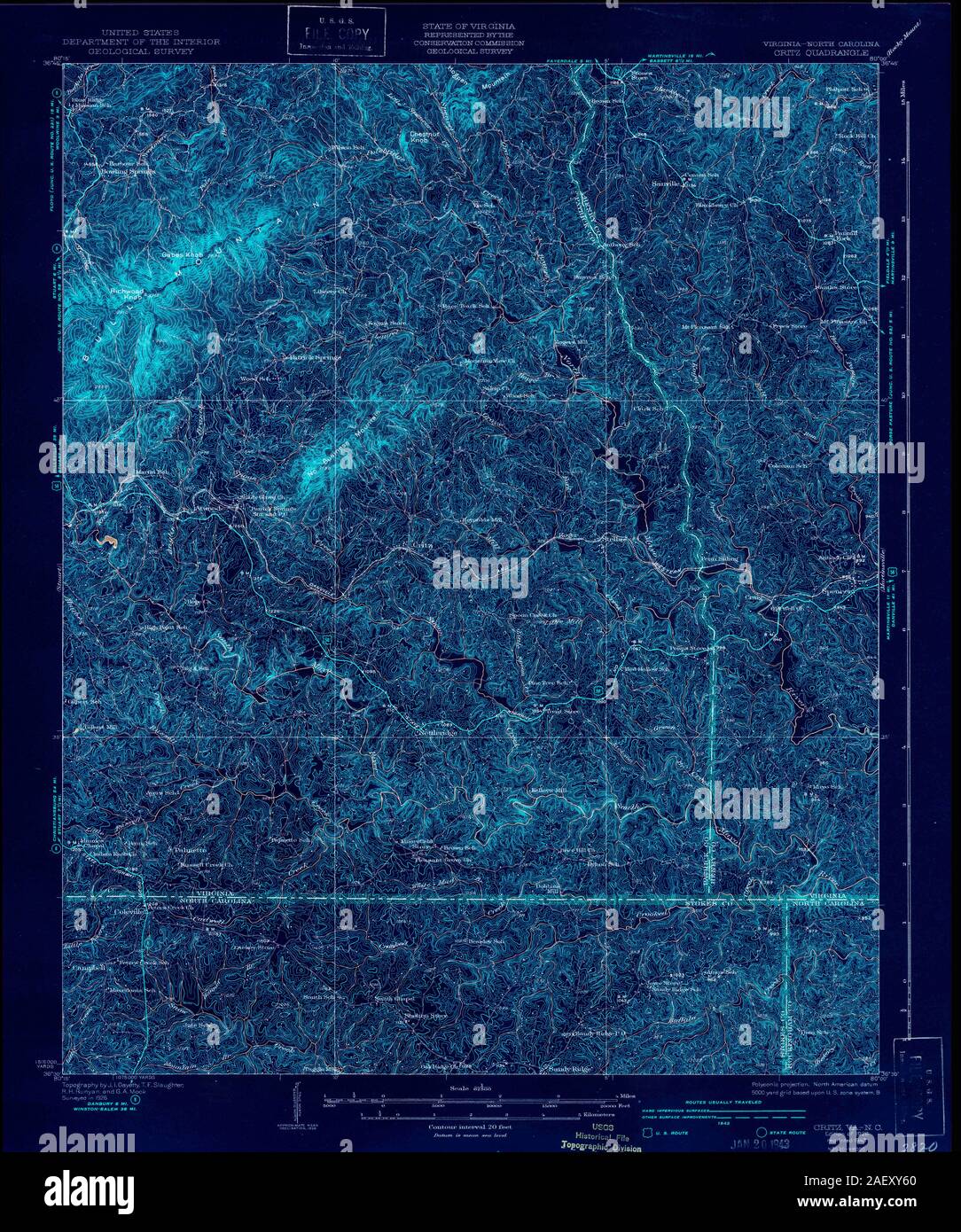 VA Critz 188029 1928 62500 Inverted Stock Photo - Alamy