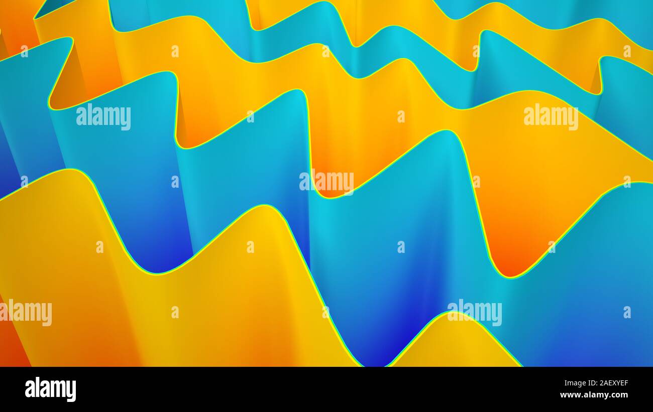 Colorful azure, orange background. 3d rendering 3d illustration Stock ...