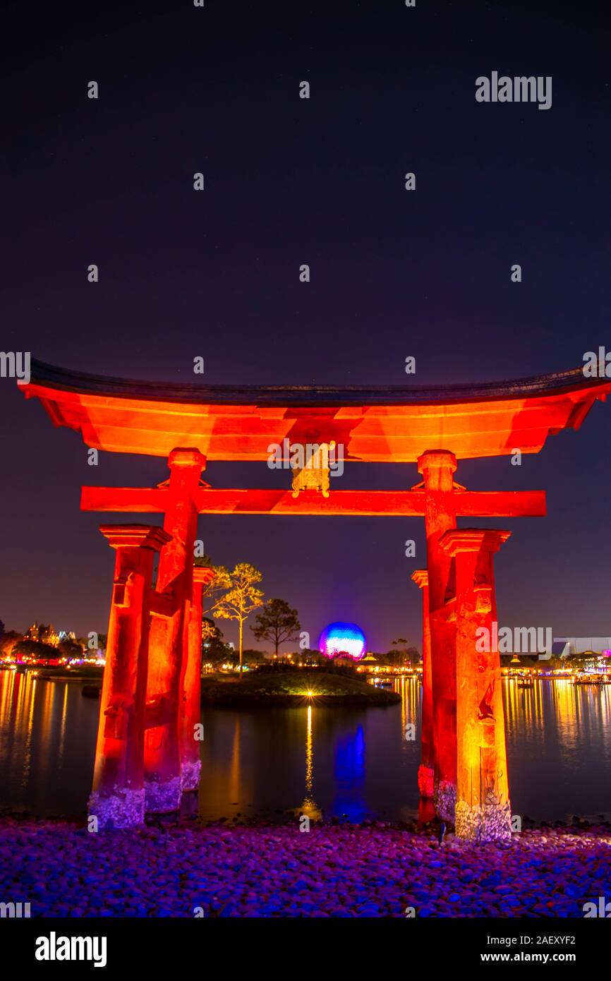 Orlando, Florida . December 06, 2019. Spectacular view of Epcot Forever ...