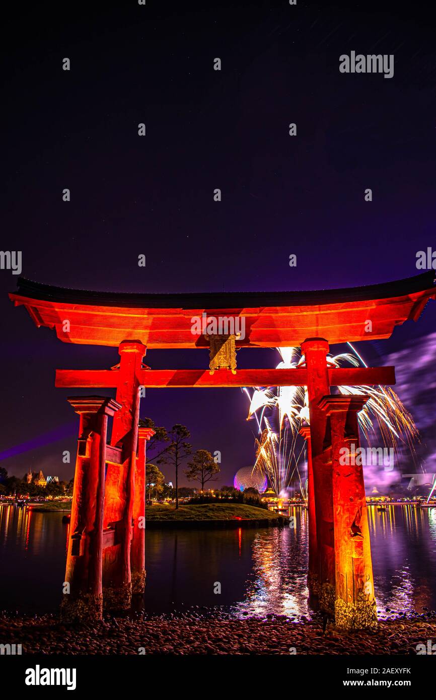 Orlando, Florida . December 06, 2019. Spectacular view of Epcot Forever ...