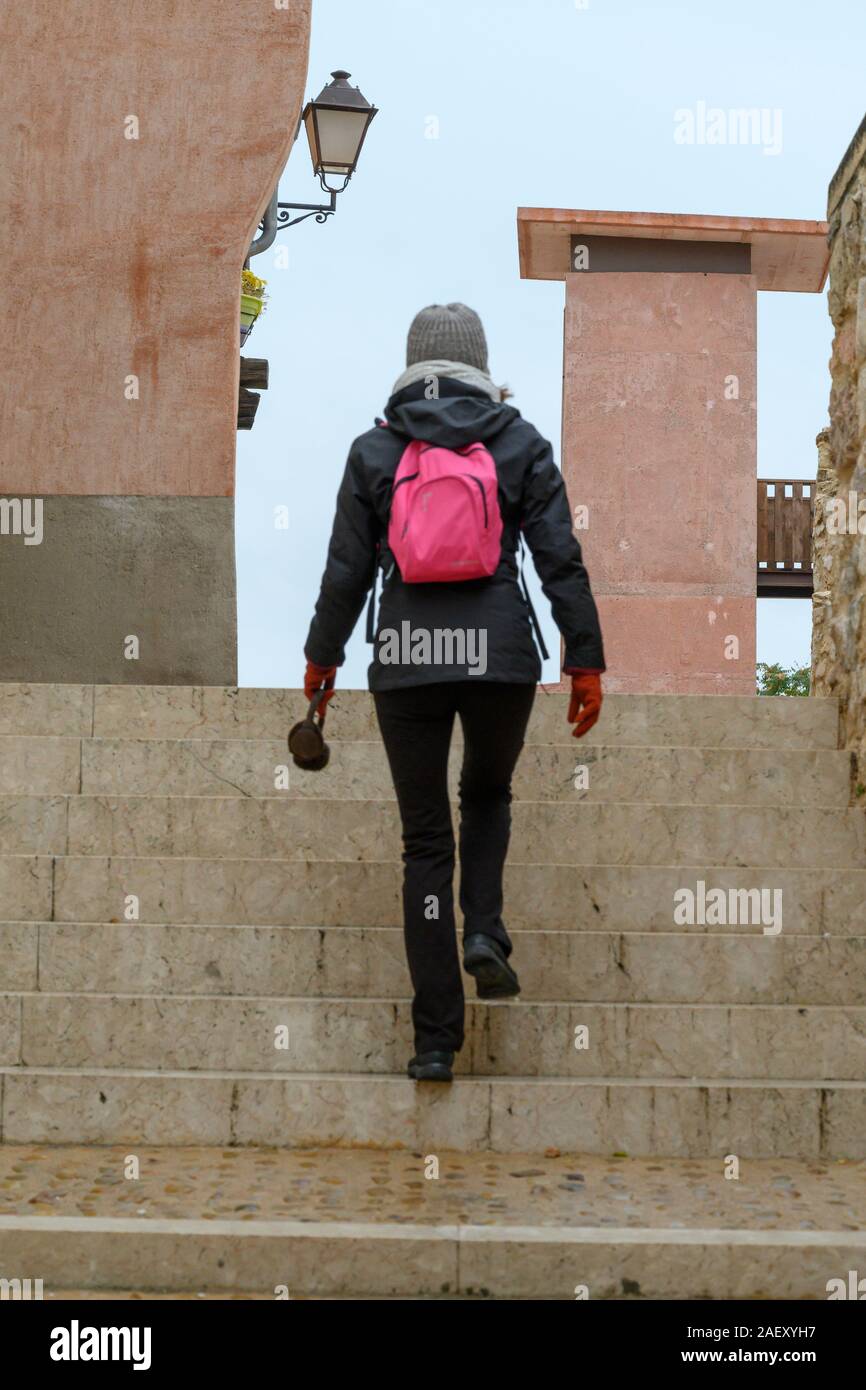 Woman Stepping Up Rear View High Resolution Stock Photography and ...