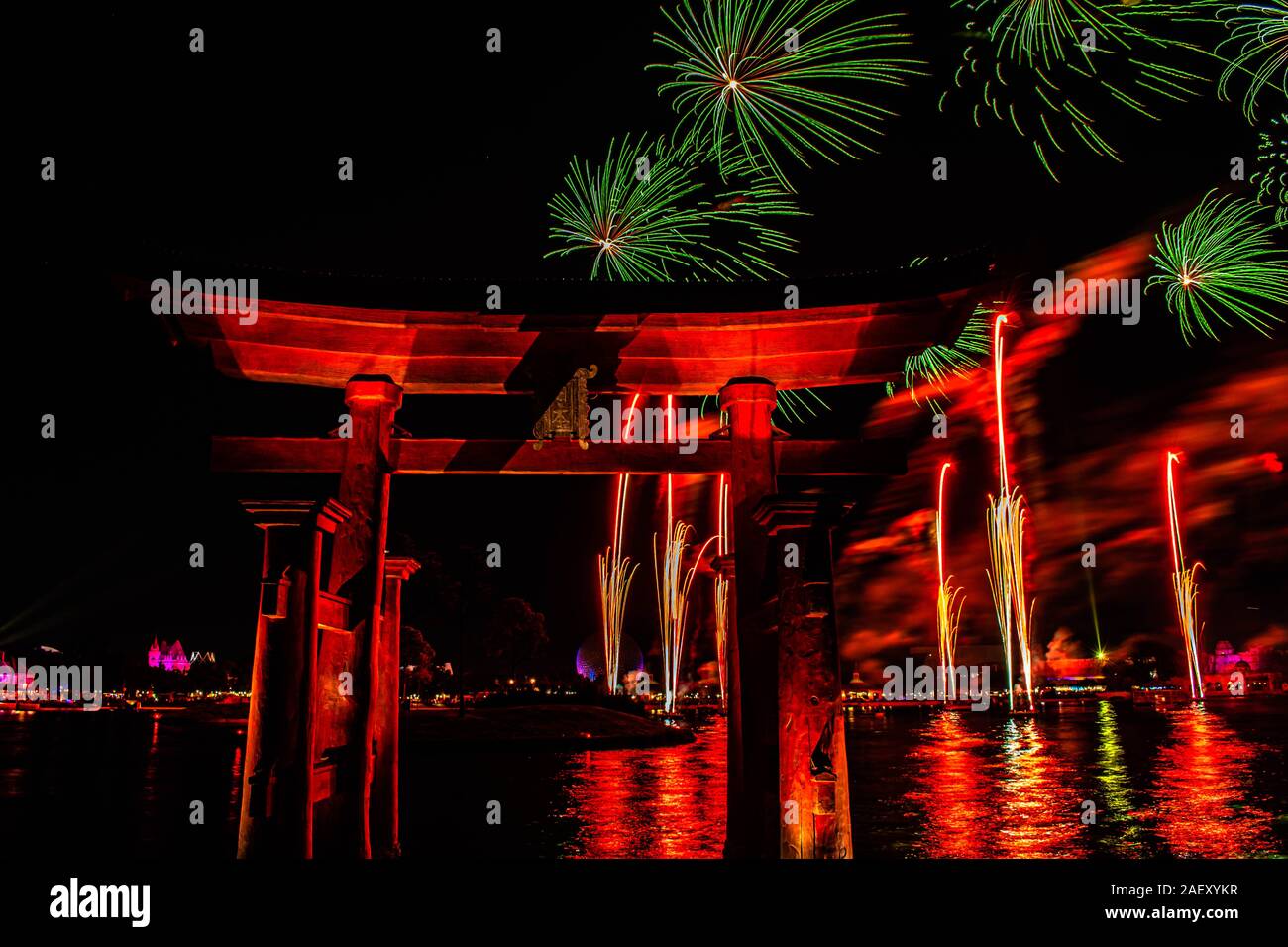 Orlando, Florida . December 06, 2019. Spectacular view of Epcot Forever ...