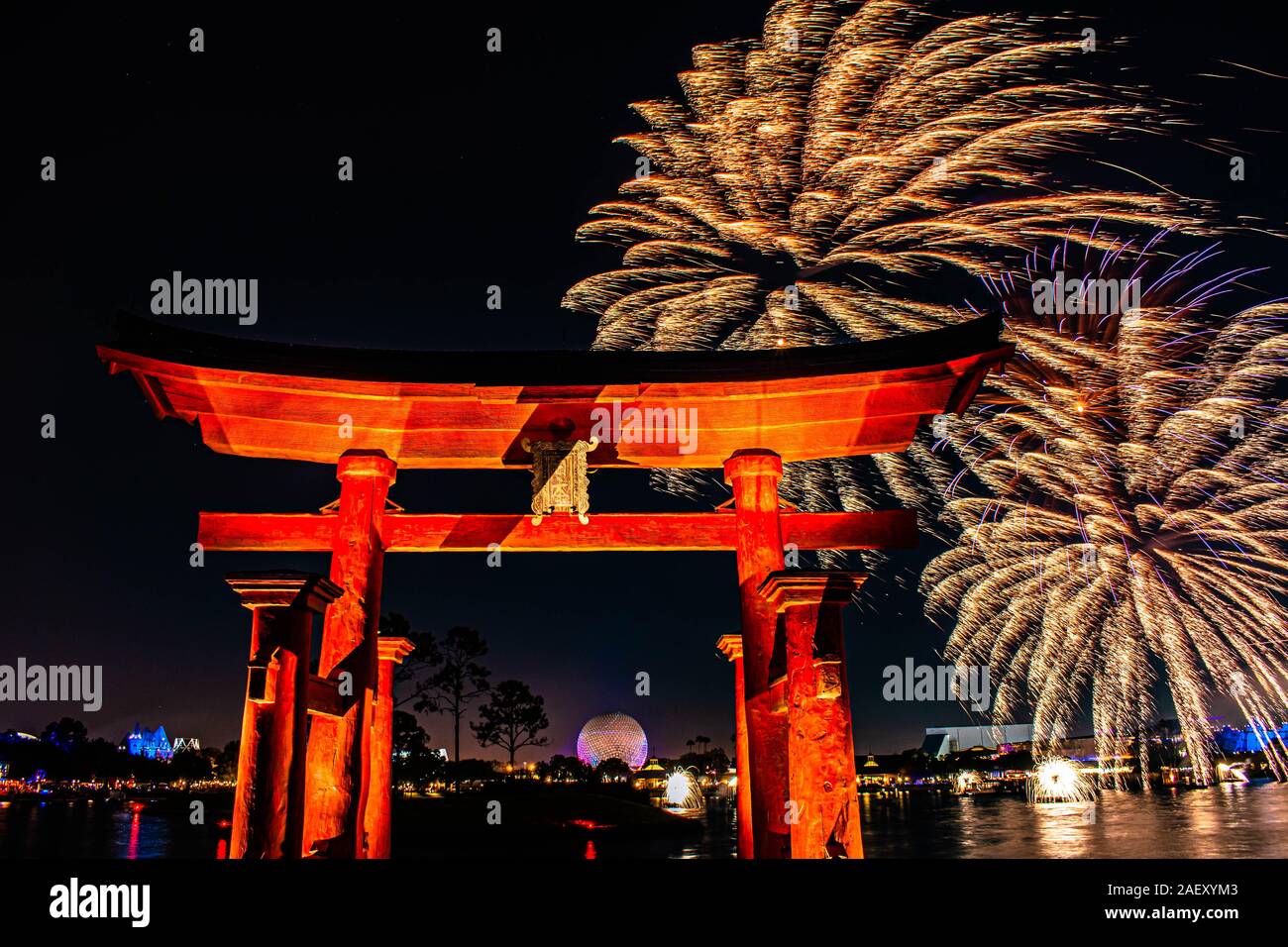 Orlando, Florida . December 06, 2019. Spectacular view of Epcot Forever ...