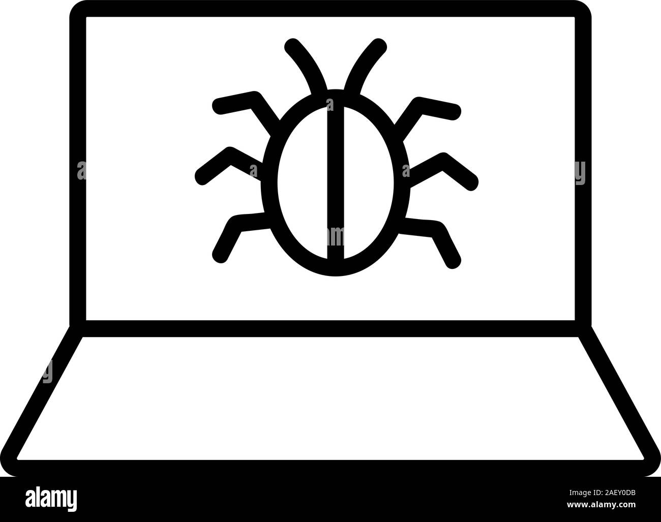 computer virus icon vector. Isolated contour symbol illustration Stock ...