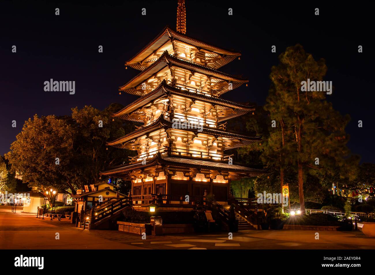 Orlando, Florida. November 29, 2019. Illuminated Japan Pavillion at ...