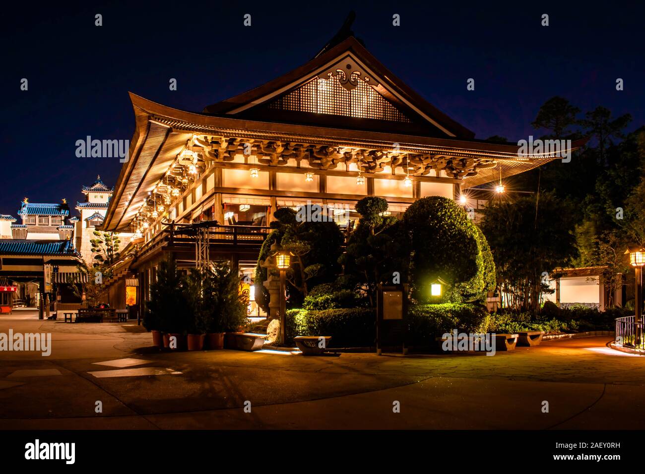 Orlando, Florida. November 29, 2019. Illuminated Japan Pavillion at ...