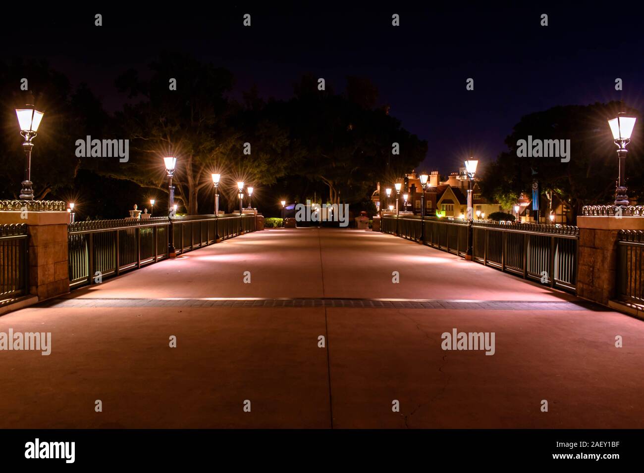 Orlando, Florida. November 29, 2019. Vintage streetlights in european ...