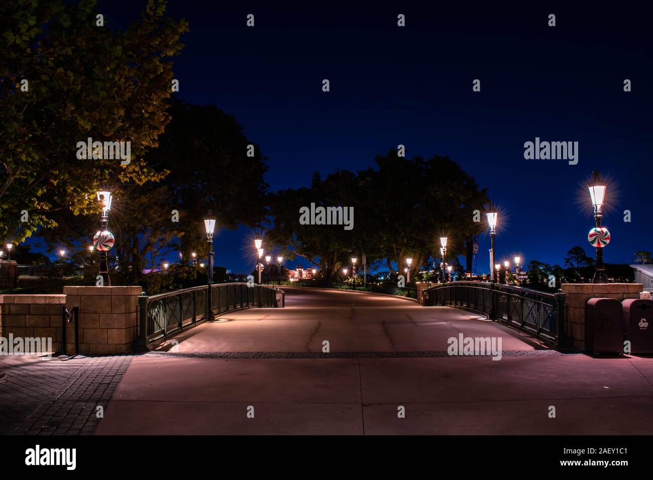 Orlando, Florida. November 29, 2019. Vintage streetlights in european ...