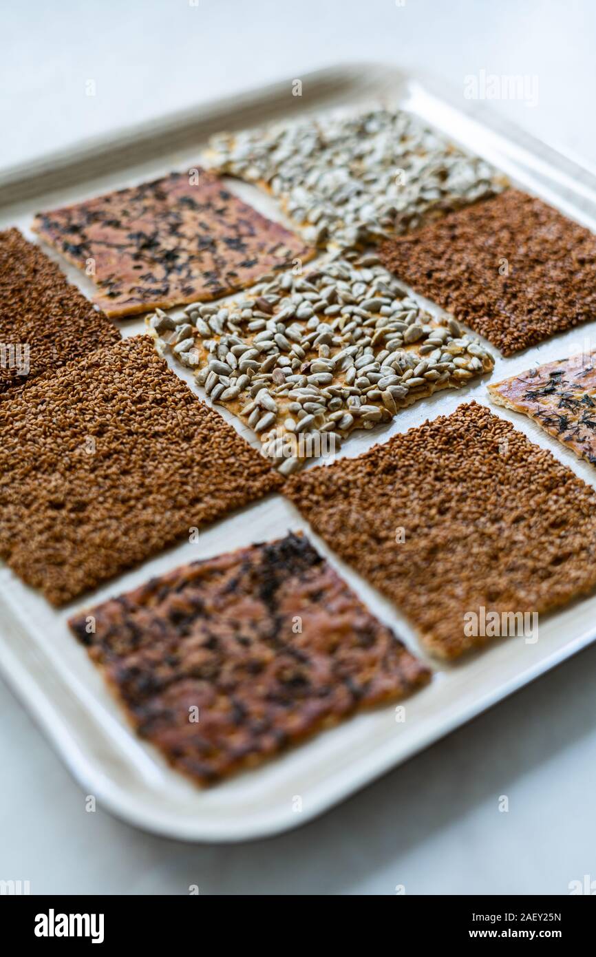 Turkish Homemade Snacks Biscuit with Sunflower Seeds, Sesame and Dill ...