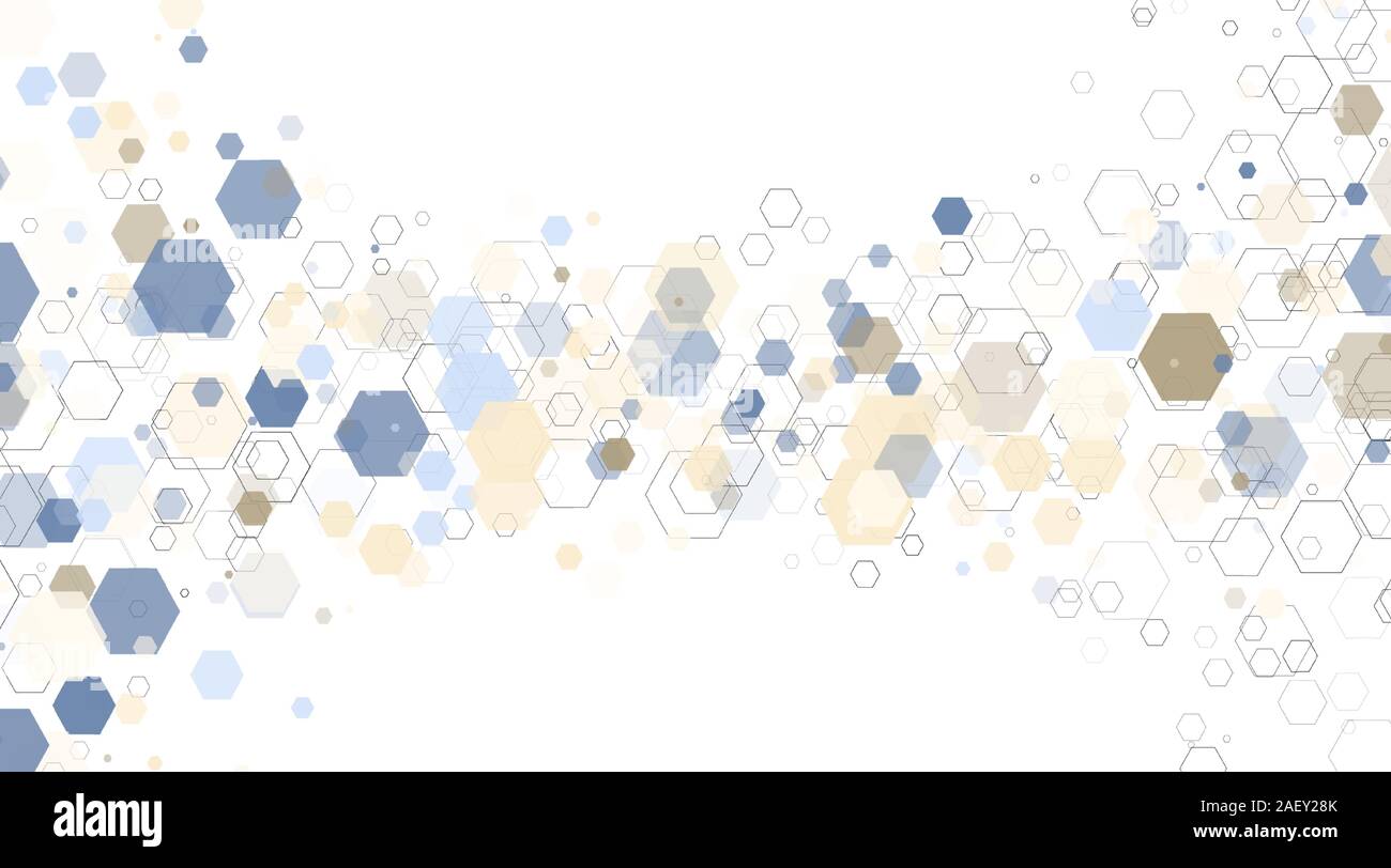 abstract vector background. Concept hexagon shape with lines and dots ...