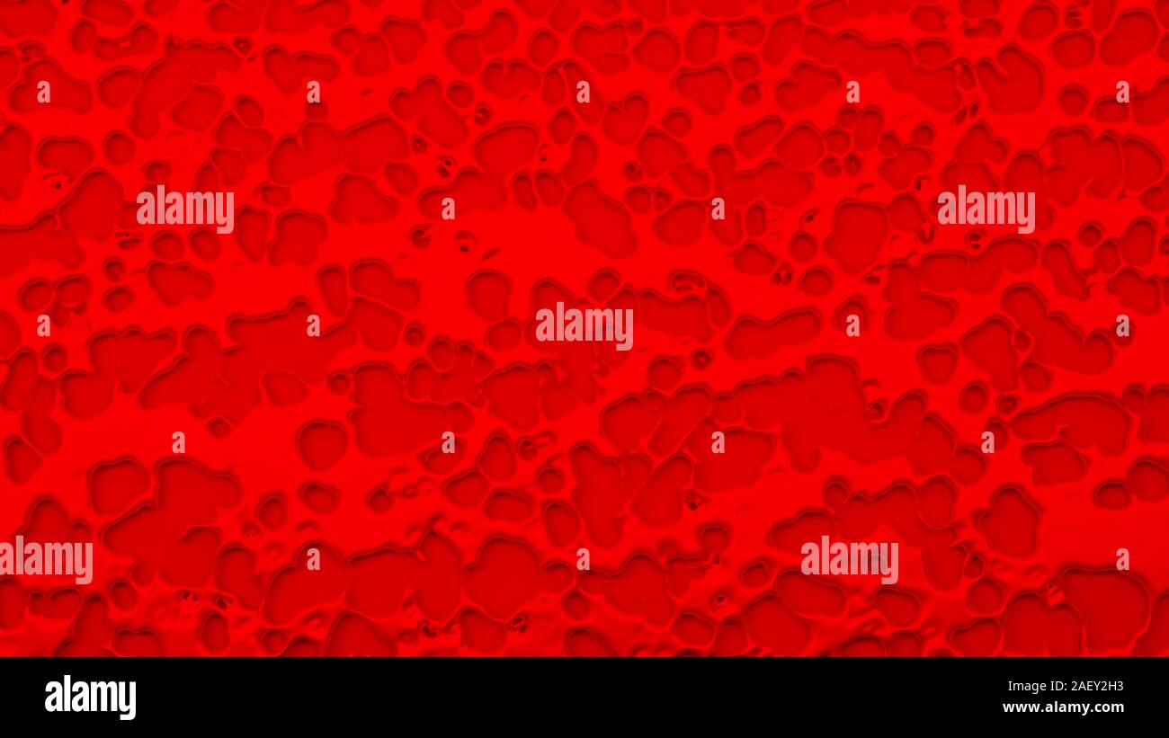 Red abstract, three-dimensional background with flowing fluid flowing ...