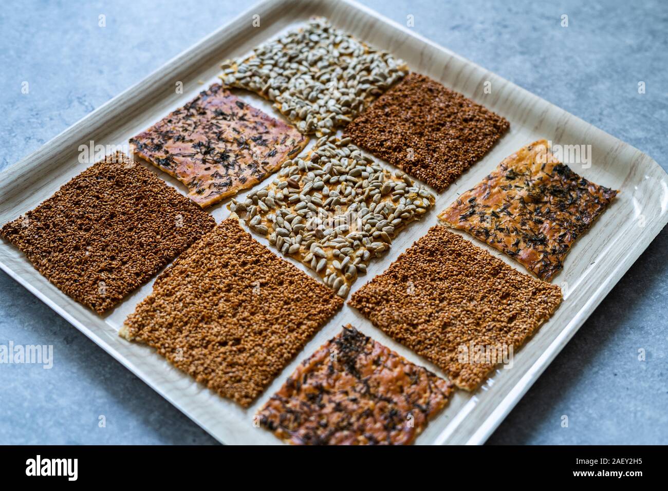 Turkish Homemade Snacks Biscuit with Sunflower Seeds, Sesame and Dill ...