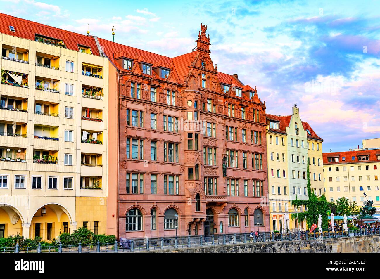 Berlin, Germany - August 3, 2019: View to historic buildings on the ...