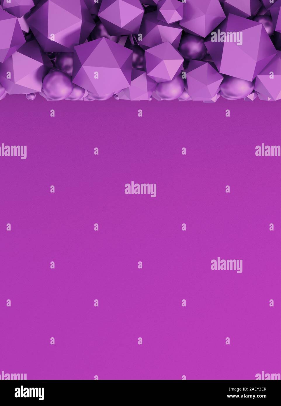 Purple abstract background with 3D shapes and balls. 3d rendering, 3d ...