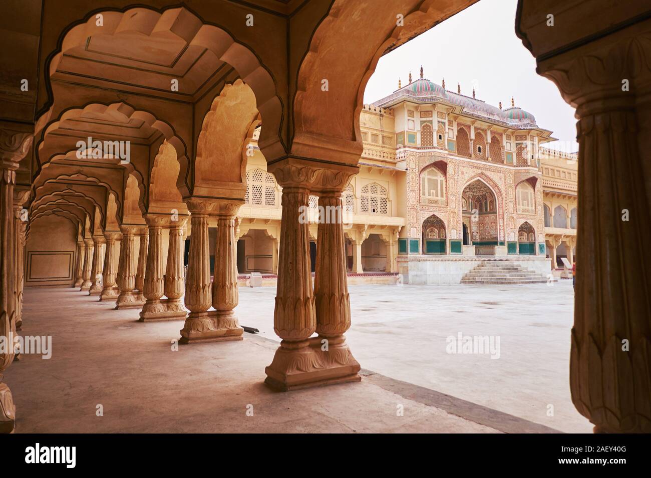 Amber Fort or Amer Fort in Jaipur, India. Mughal architecture medieval ...
