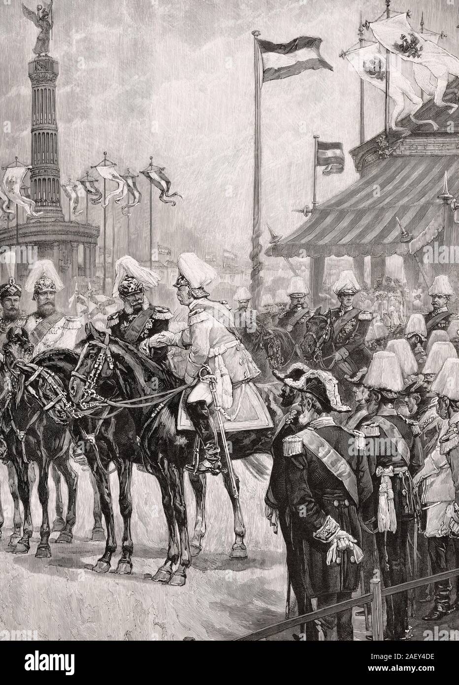 Inauguration of the Victory column Berlin by German emperor Wilhelm I ...