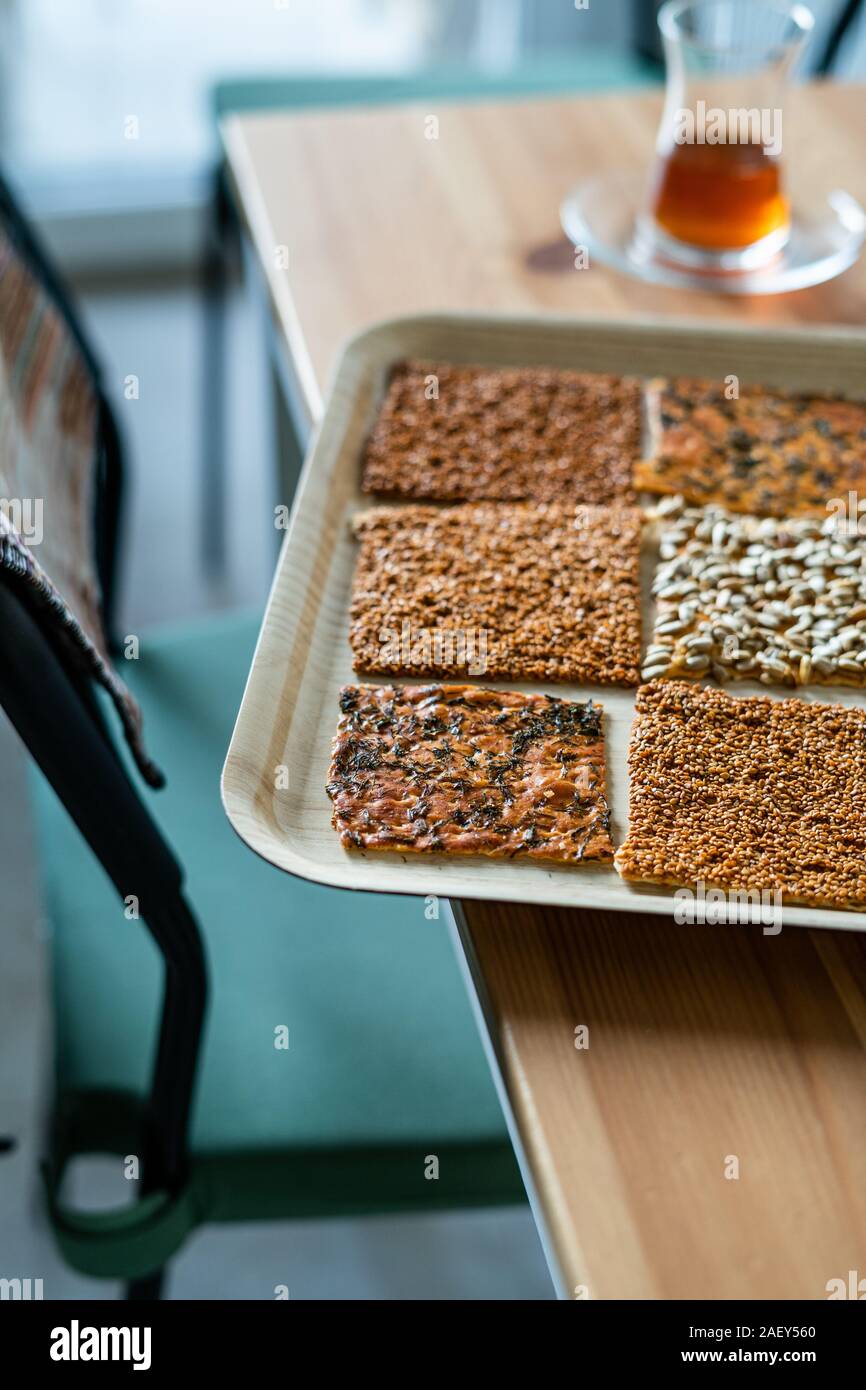 Turkish Homemade Snacks Biscuit with Sunflower Seeds, Sesame and Dill ...
