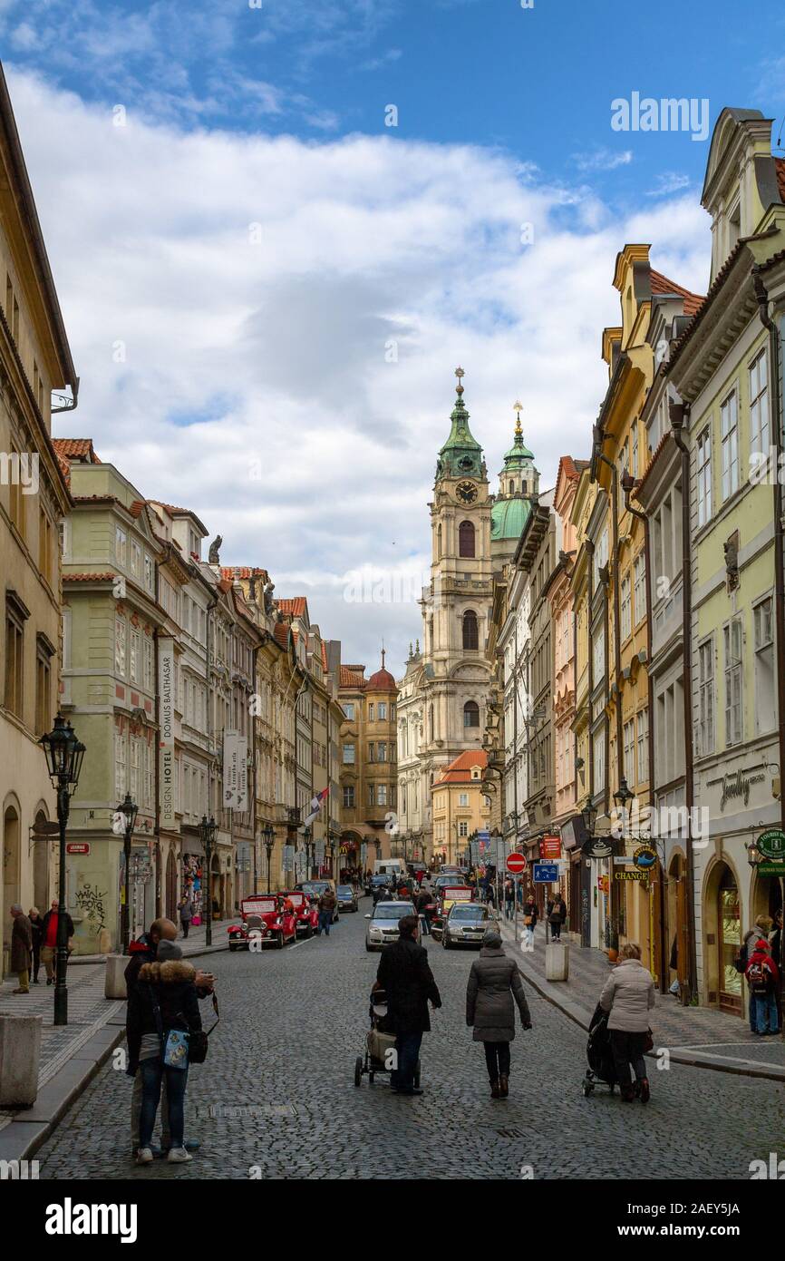 Mostecka Street in Prague on a quiet autumn morning Stock Photo - Alamy