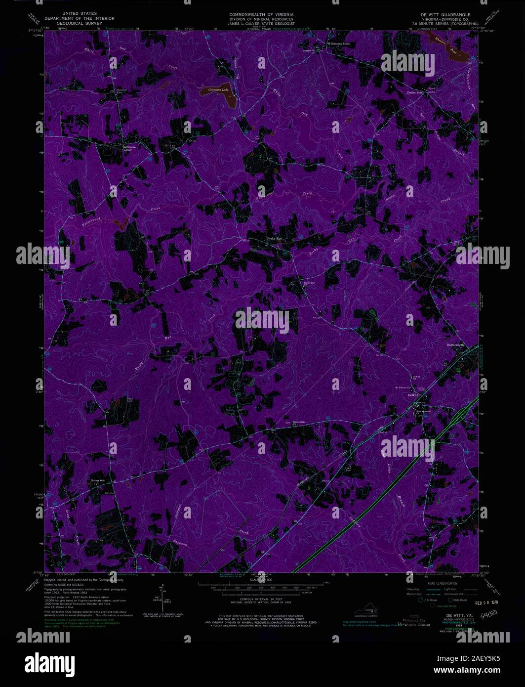 VA De Witt 184734 1963 24000 Inverted Stock Photo - Alamy