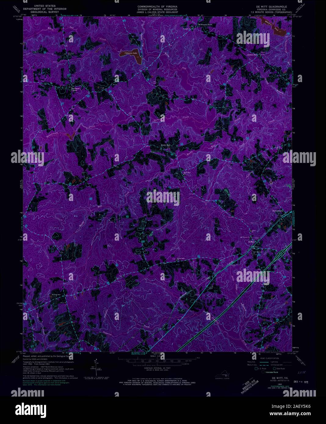 VA De Witt 184733 1963 24000 Inverted Stock Photo - Alamy