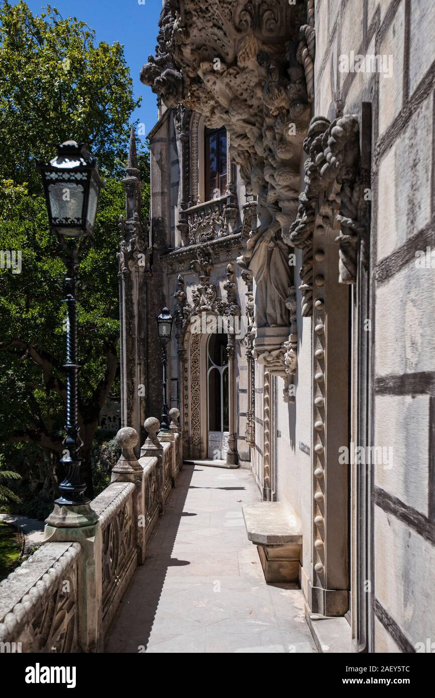 Quinta da Regaleira balcony with manueline architectural elements Stock ...