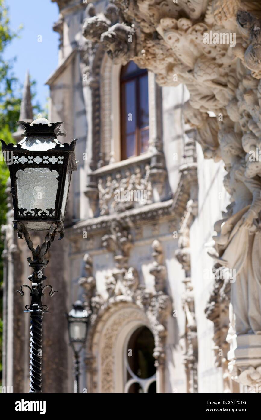 Quinta da Regaleira balcony with manueline architectural elements close ...