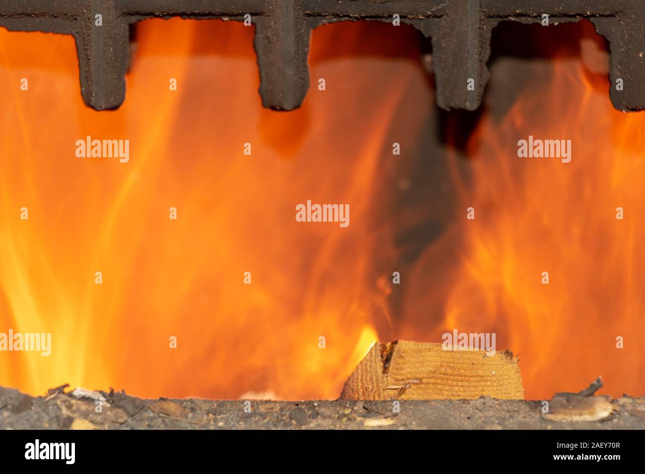 The fire burns in the stove winter home heating concept Stock Photo - Alamy