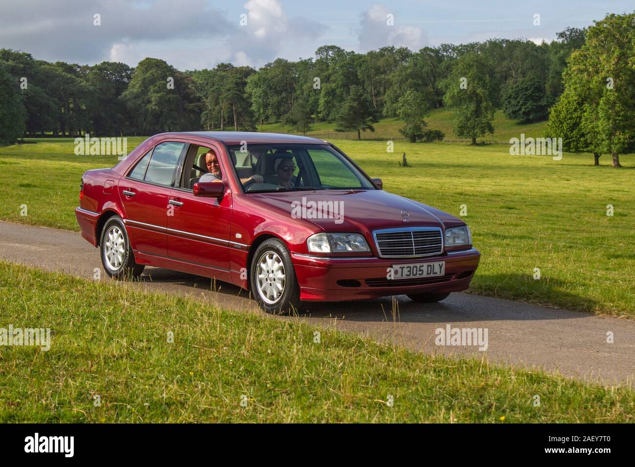 1990 90s nineties red Mercedes Benz C200 Elegance Auto; Vintage classic ...