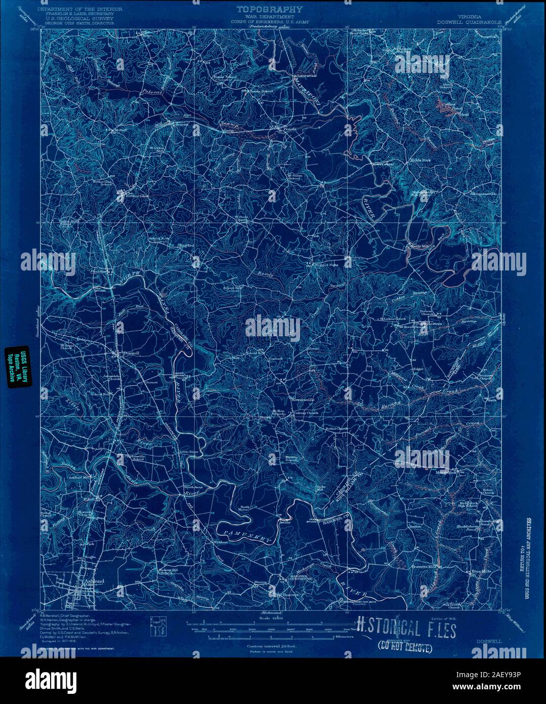 VA Doswell 188047 1918 62500 Inverted Stock Photo - Alamy