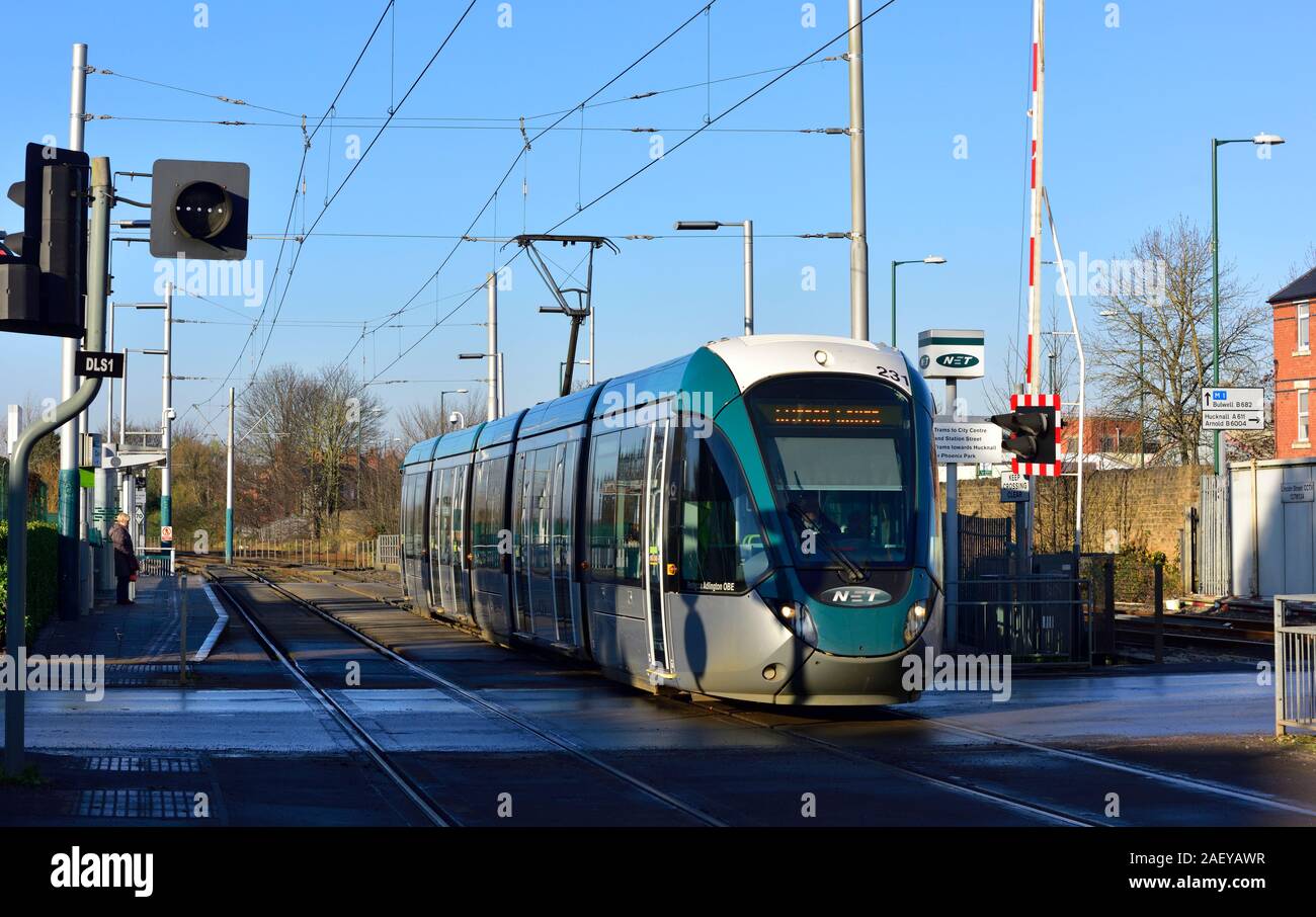 Nottingham tram leaving the David lane tram stop,Basford,Nottingham ...