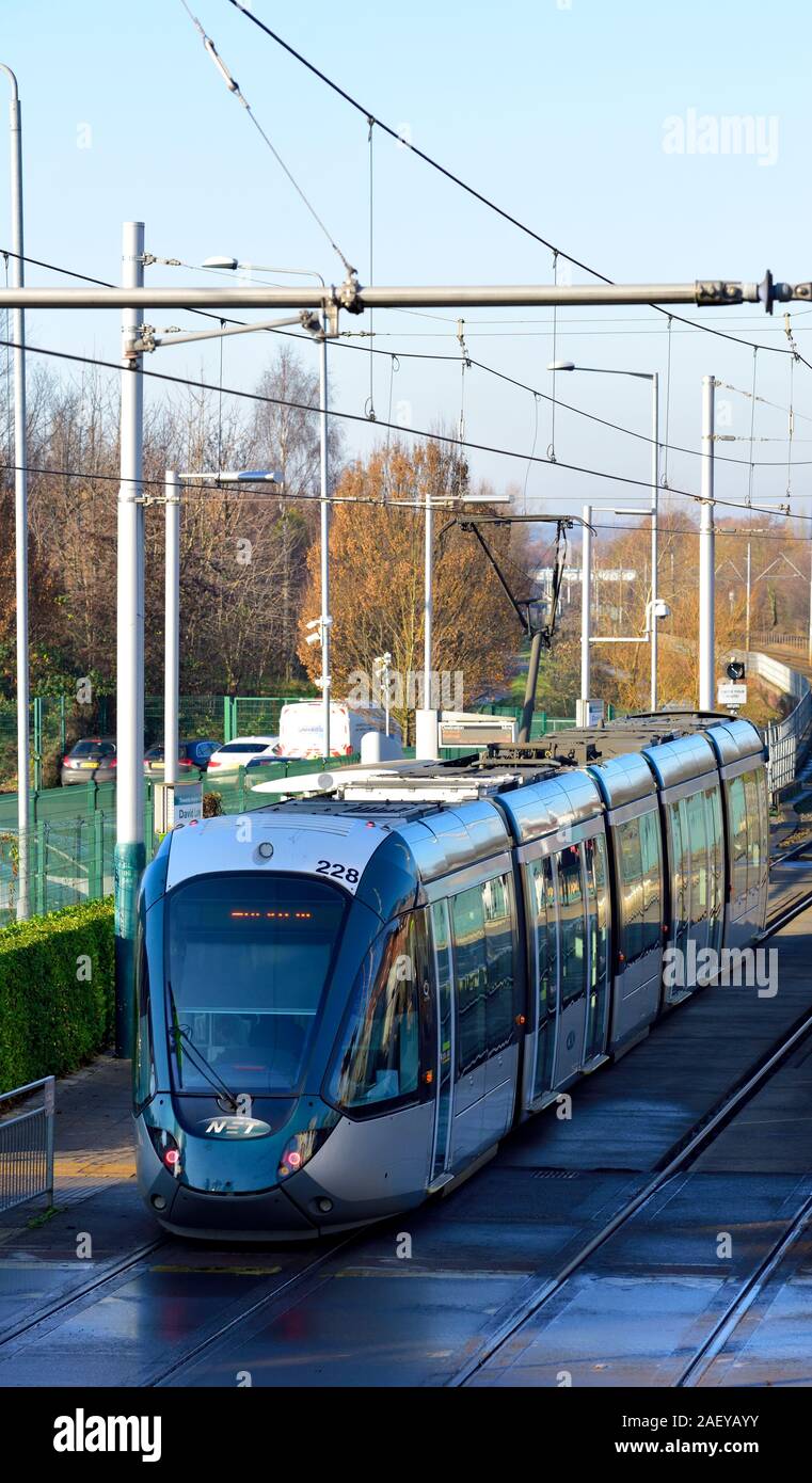 Nottingham tram at the David Lane tram stop,Basford,Nottingham,England ...