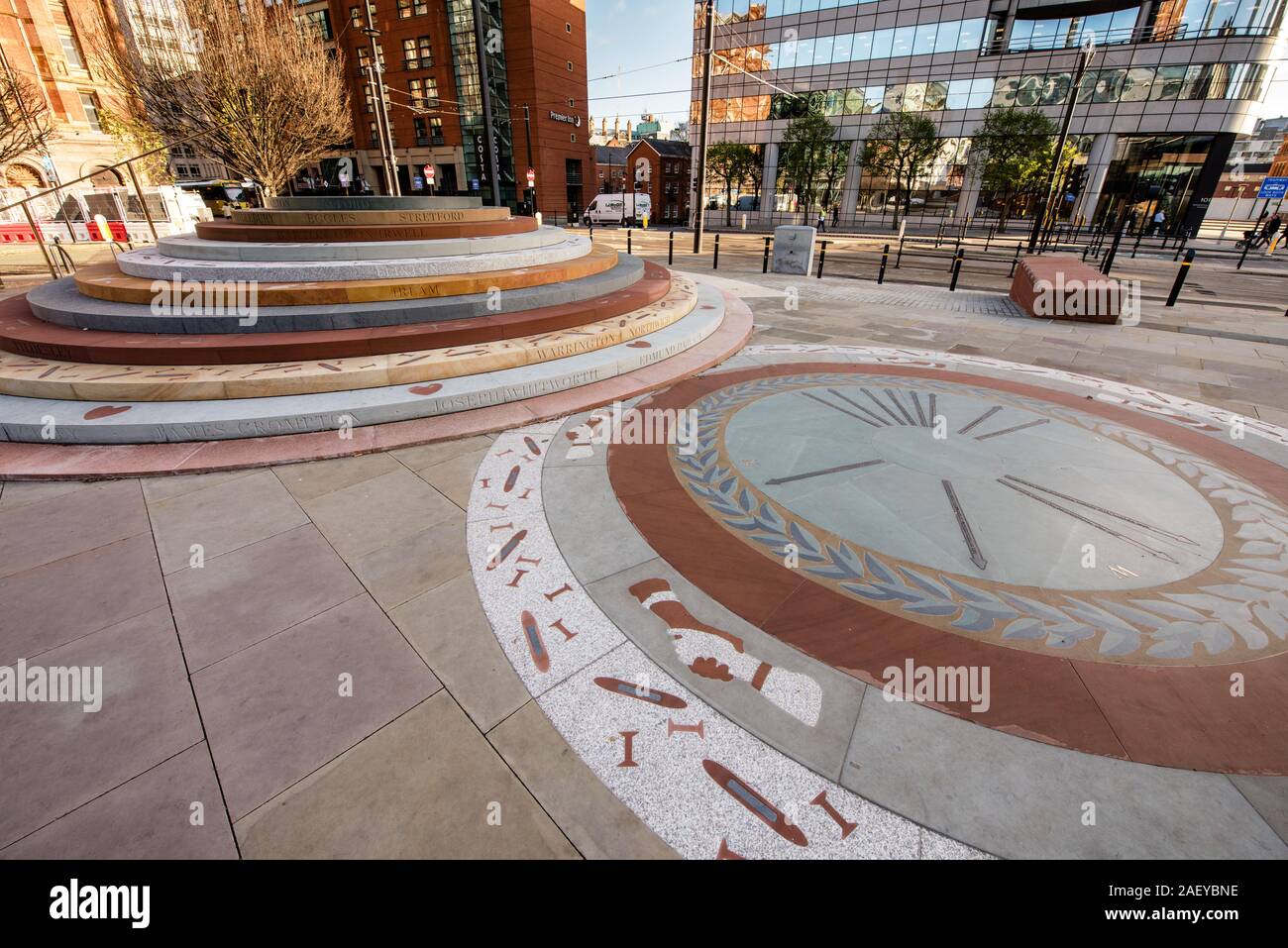 The Peterloo Memorial commemorating the Peterloo Massacre. Manchester ...