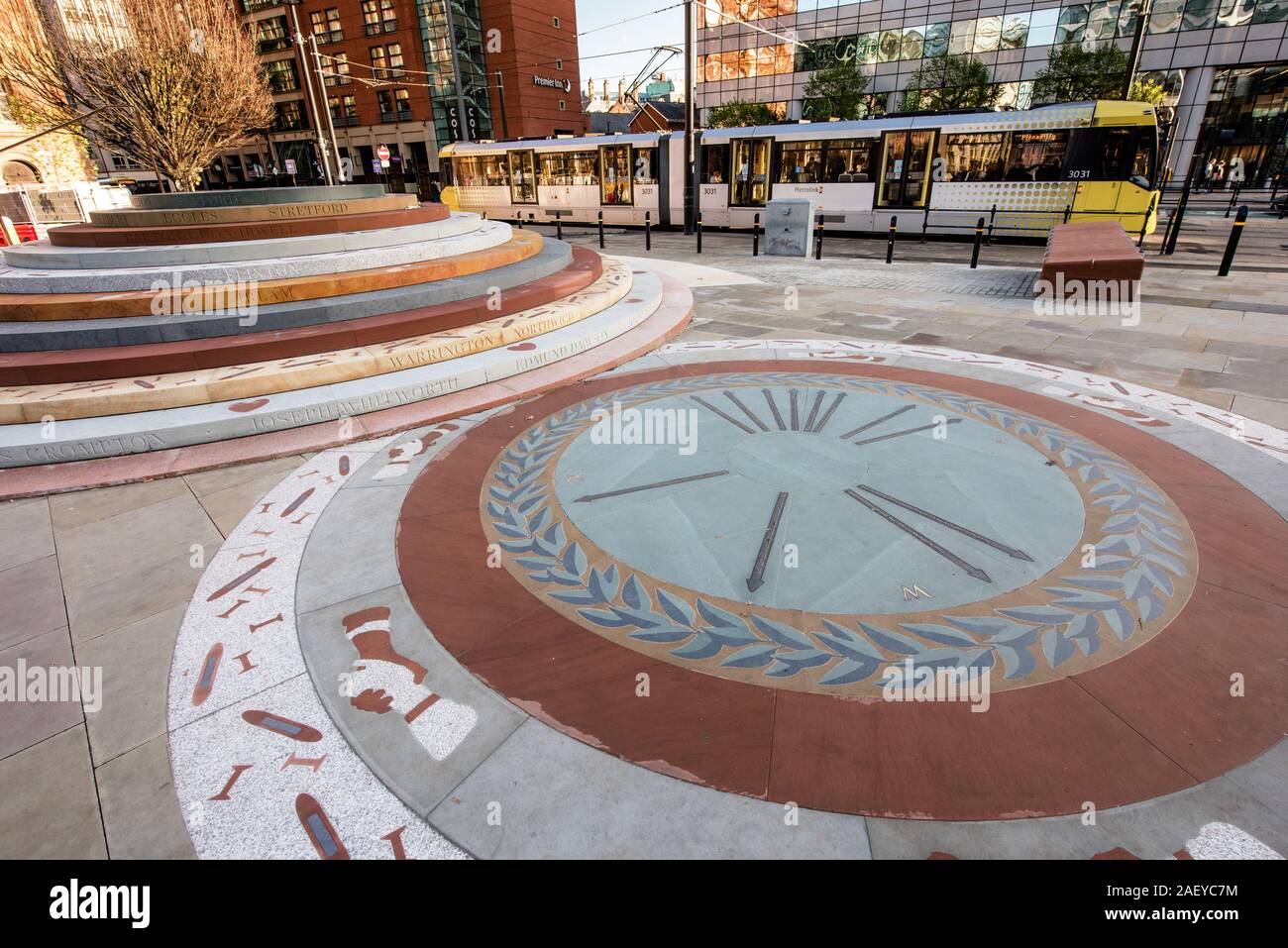 The Peterloo Memorial commemorating the Peterloo Massacre. Manchester ...