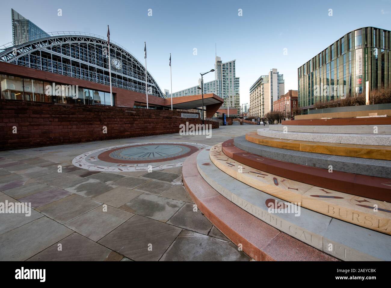 The Peterloo Memorial commemorating the Peterloo Massacre. Manchester ...