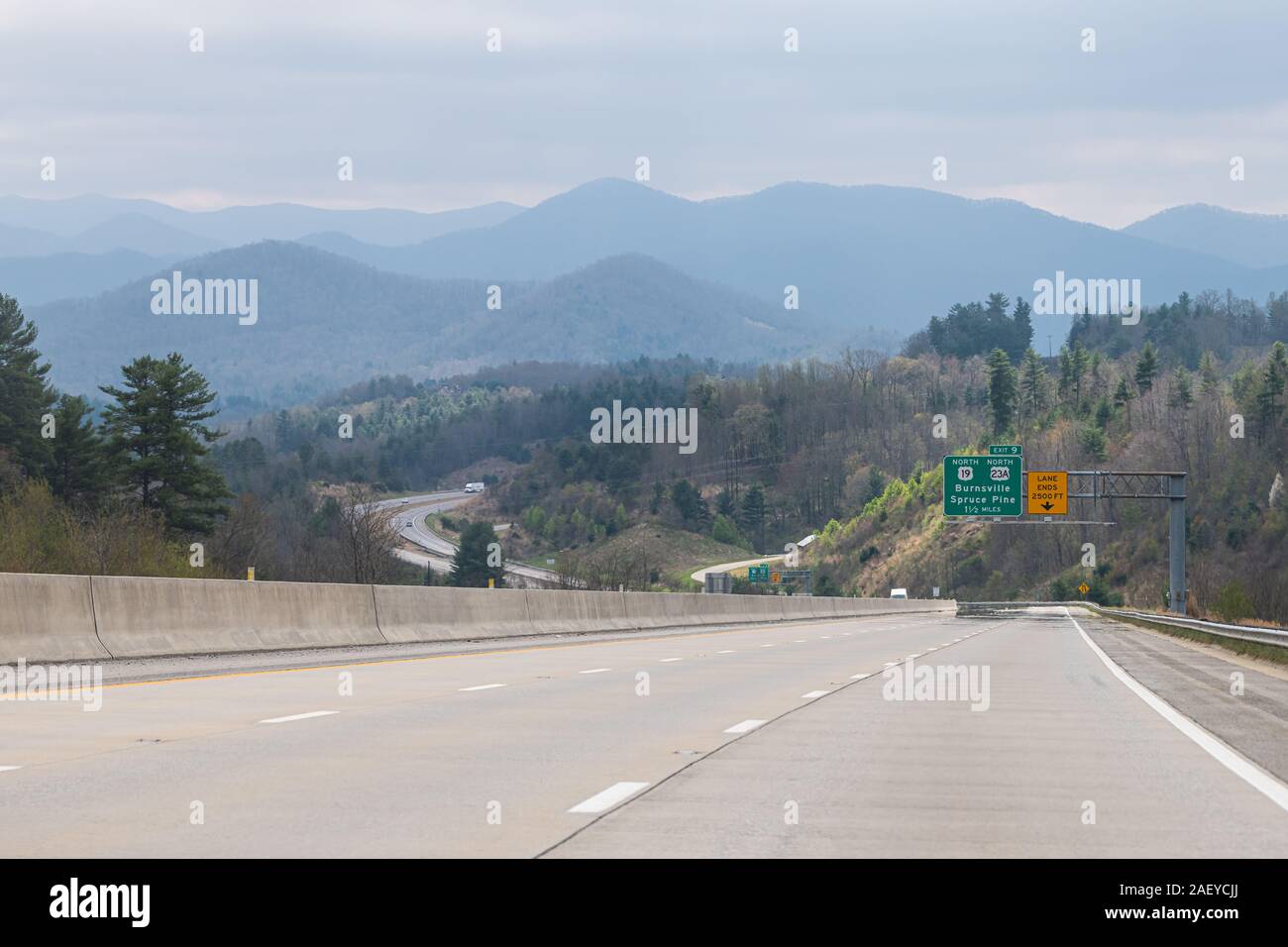 Smoky Mountains in North Carolina near Tennessee border with cloudy sky ...