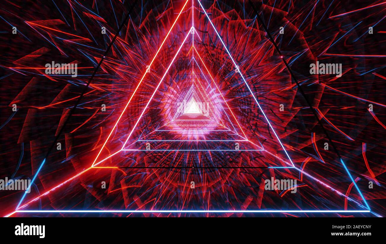 abstract glowig wireframe triangle design with dark abstract background ...