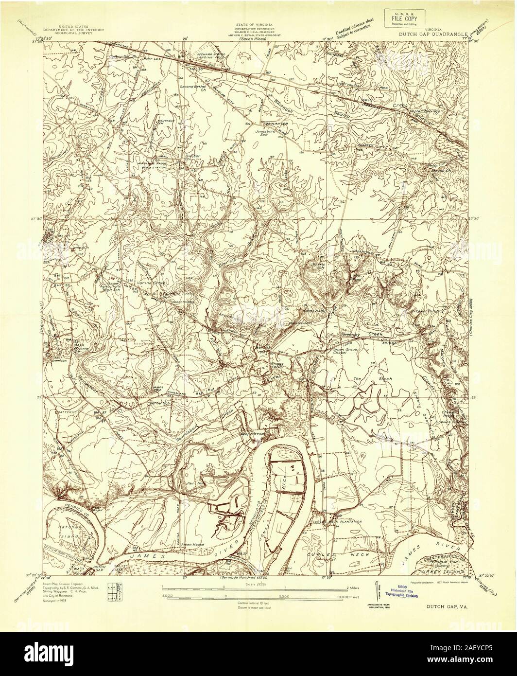 VA Dutch Gap 184815 1938 24000 Stock Photo - Alamy