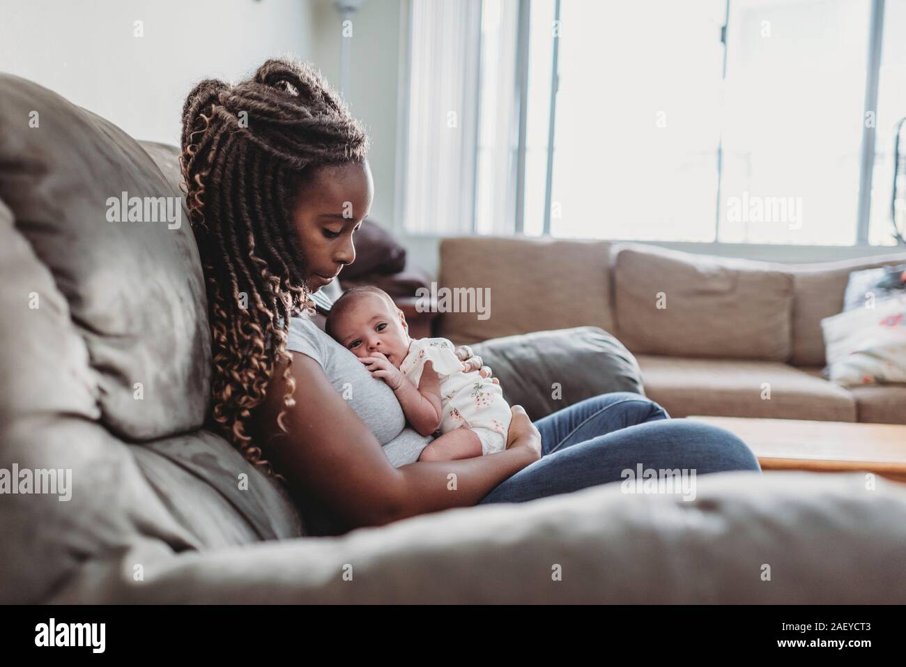 Mother chest baby hi-res stock photography and images - Alamy