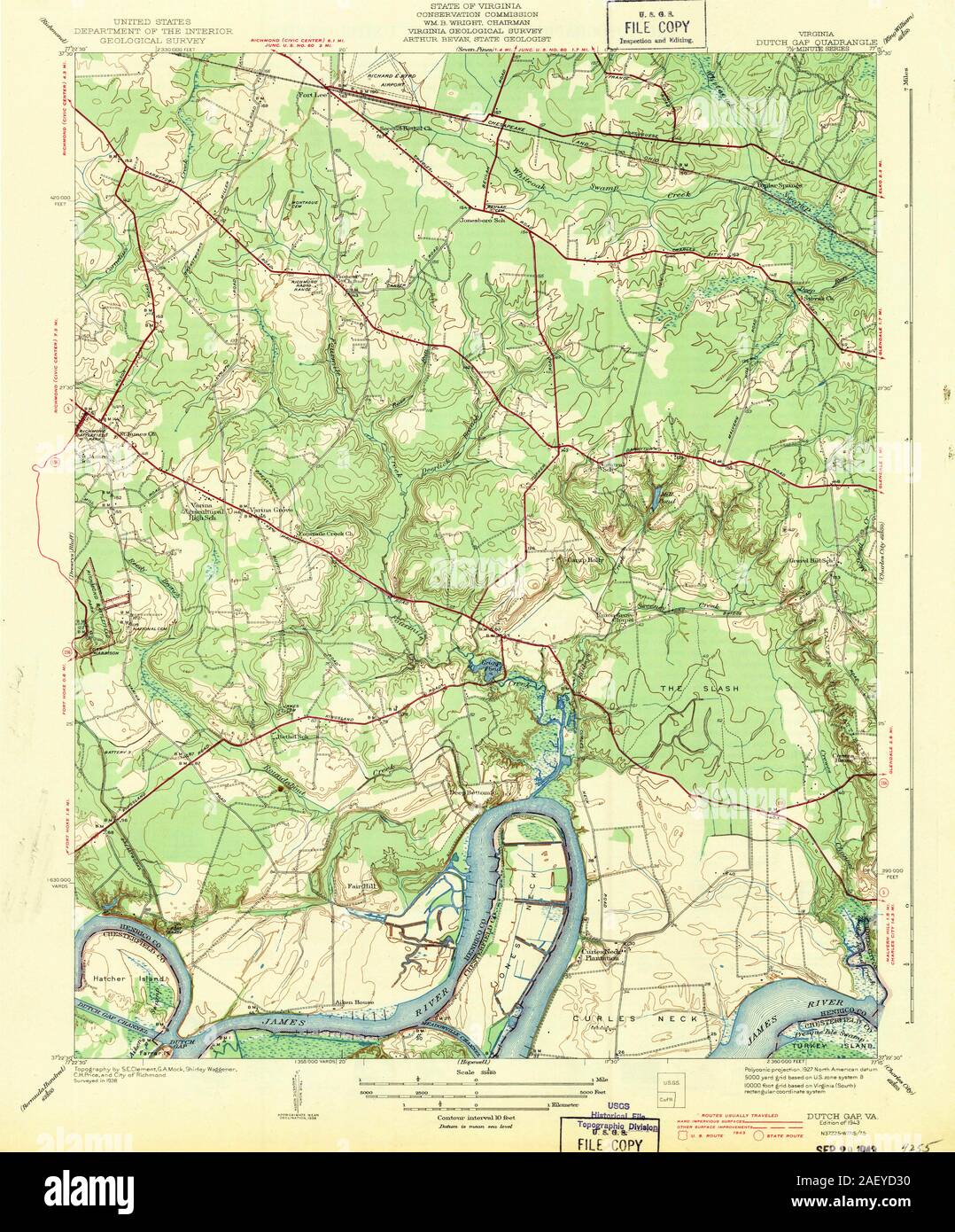 VA Dutch Gap 187399 1943 31680 Stock Photo - Alamy