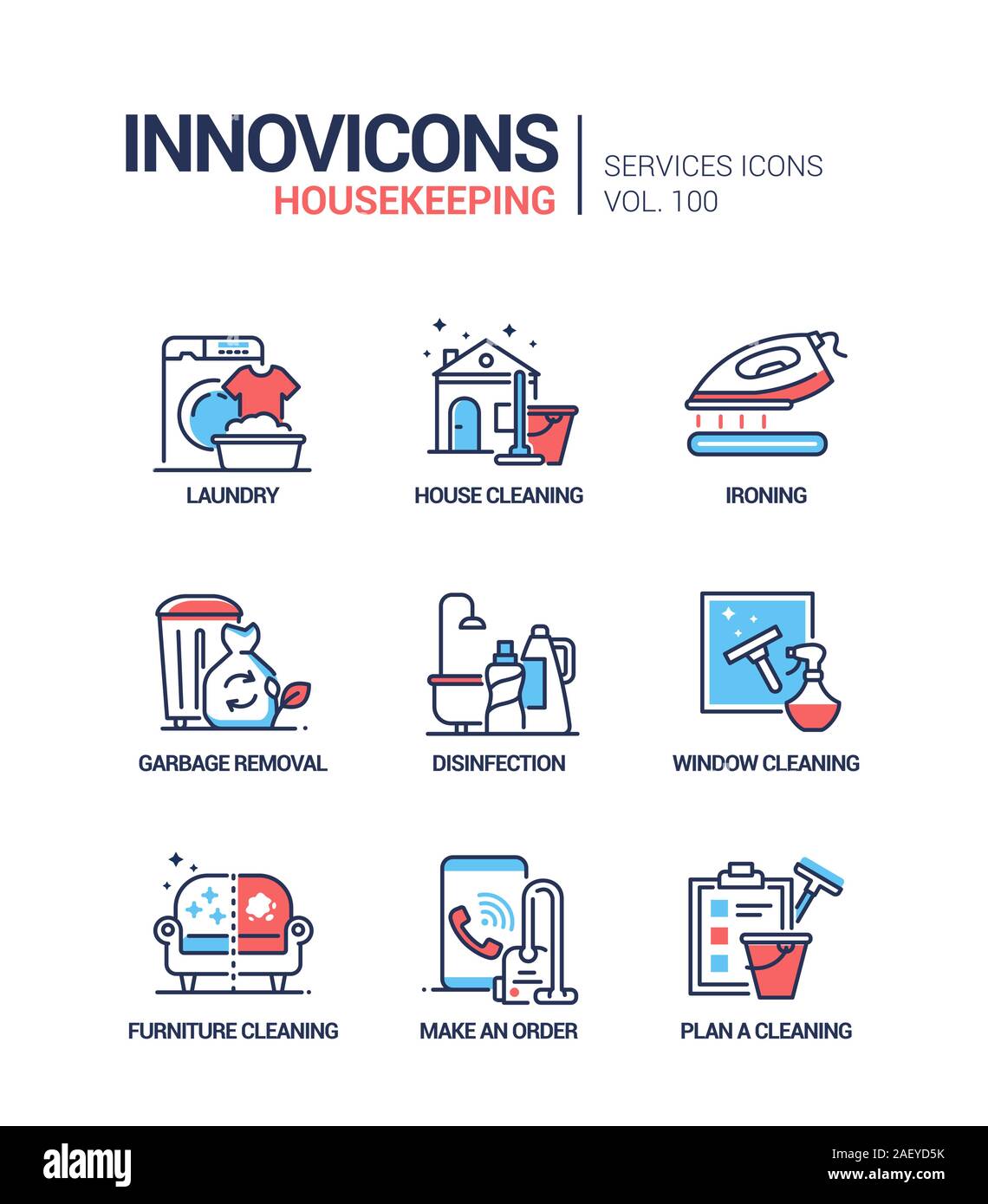 Home services line icons Cut Out Stock Images & Pictures - Alamy