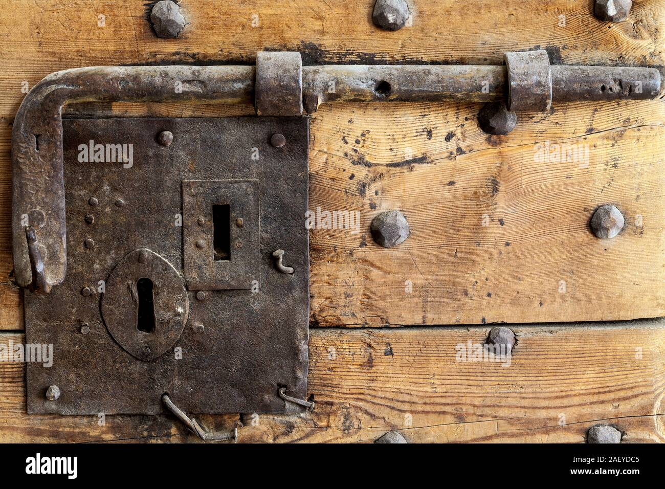 antique wrought iron clasp - close up Stock Photo - Alamy